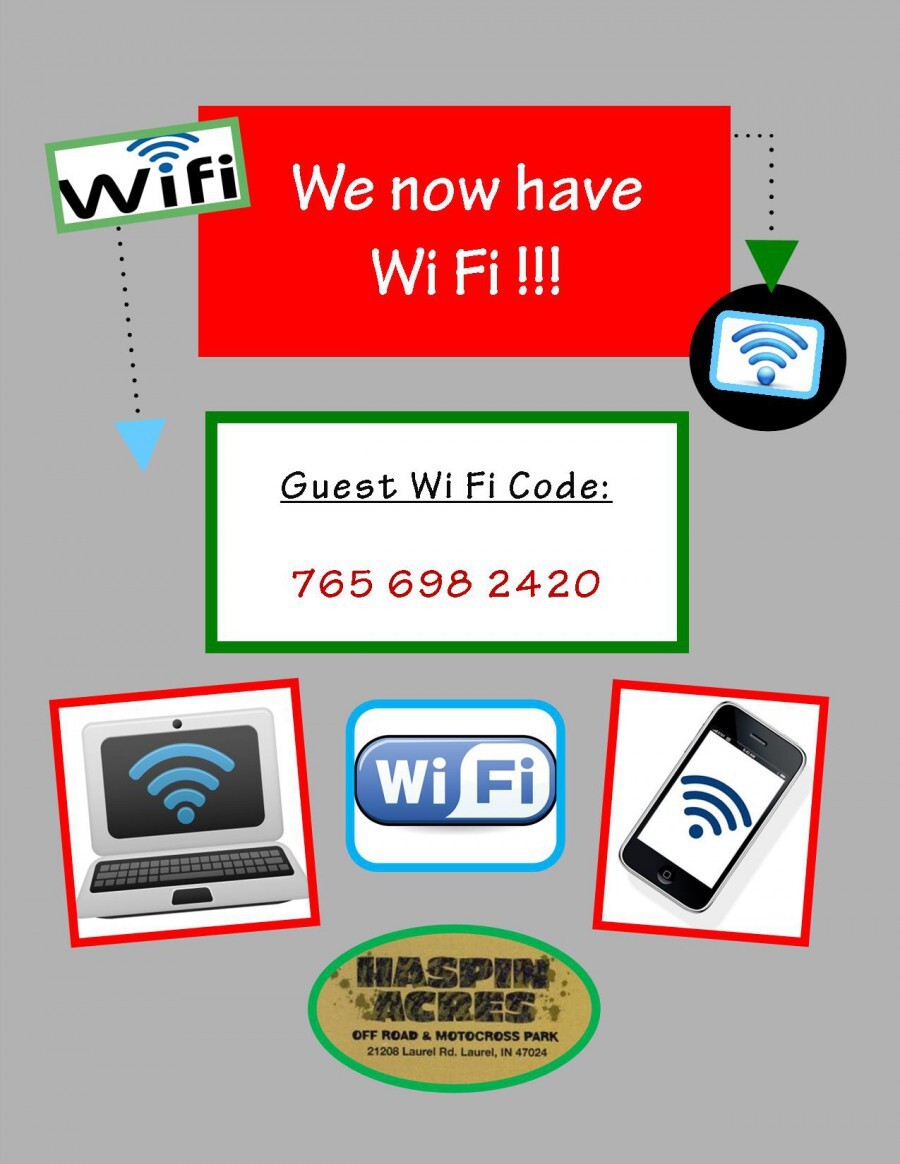 Park Info - WiFi Password | Haspin Acres